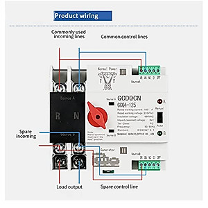 2P Automatic Transfer Switch, 110V Rated Operating Voltage, 100A Rated Operating Current 50HZ/60HZ GDAE10 Dual Power Mini Controller, 690V Insulation Voltage (2P PC Level)