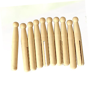 KOMBIUDA 10pcs Wood Mini Dolls Cake Wooden Mini clothespins Picture pegs Colored Wooden clothespins Wooden Sticks for Crafting Old Fashioned Crafts Ornaments Baby Bamboo