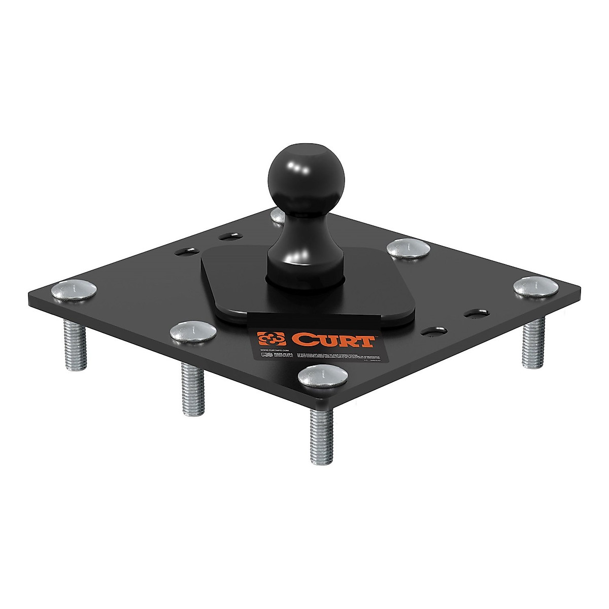 CURT 61100 Over-Bed Fixed Ball Gooseneck Hitch, 30,000 lbs, 2-5/16-Inch Ball , Black