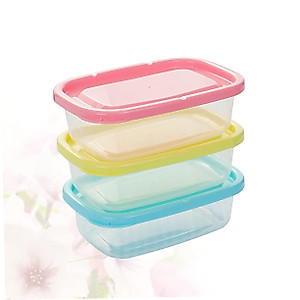 UPKOCH Stackable Mini Plastic Crisper Rectangular Food Containers 200ml Sealed Boxes Microwave Safe for Lunch Travel Color