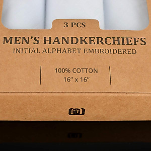 Monogrammed Handkerchiefs for Men - Soft Hankies for Men + Great Monogrammed Gifts - Intial S
