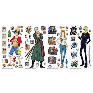 RoomMates RMK5438SCS One Piece Straw Hat Crew Wall Decal, Brown