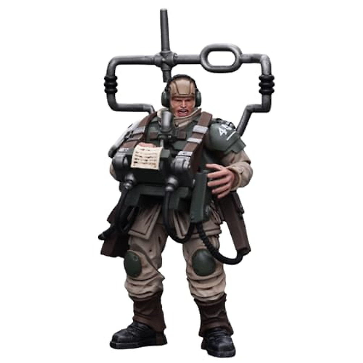 HiPlay JoyToy Warhammer 40K Collectible Figure: Astra Militarum Cadian Command Squad Veteran with Master Vox 1:18 Scale Action Figures JT7912 (Veteran with Master Vox)