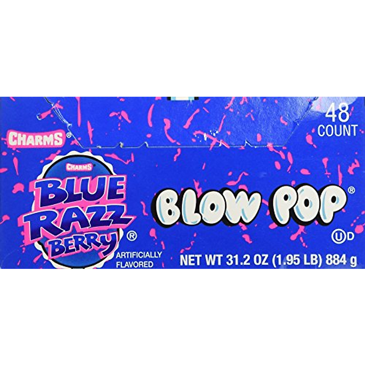 Charms Blue Razzberry Blow Pops Lollipops Quantity: 48