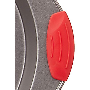 Amazon Basics Non-Stick, Round Cake Pan, 9-Inch, Gray with Red Grips, 2-Pack
