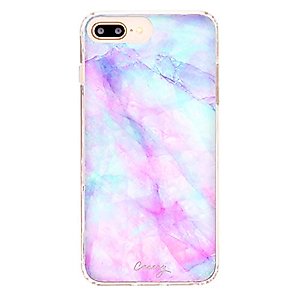 Casery Case Designed for The Apple iPhone, Iridescent Crystal (Exotic Marble) - Military Grade Protection - Drop Tested - Protective Slim Clear Case for Apple iPhone 8 Plus, iPhone 7/6/6s Plus