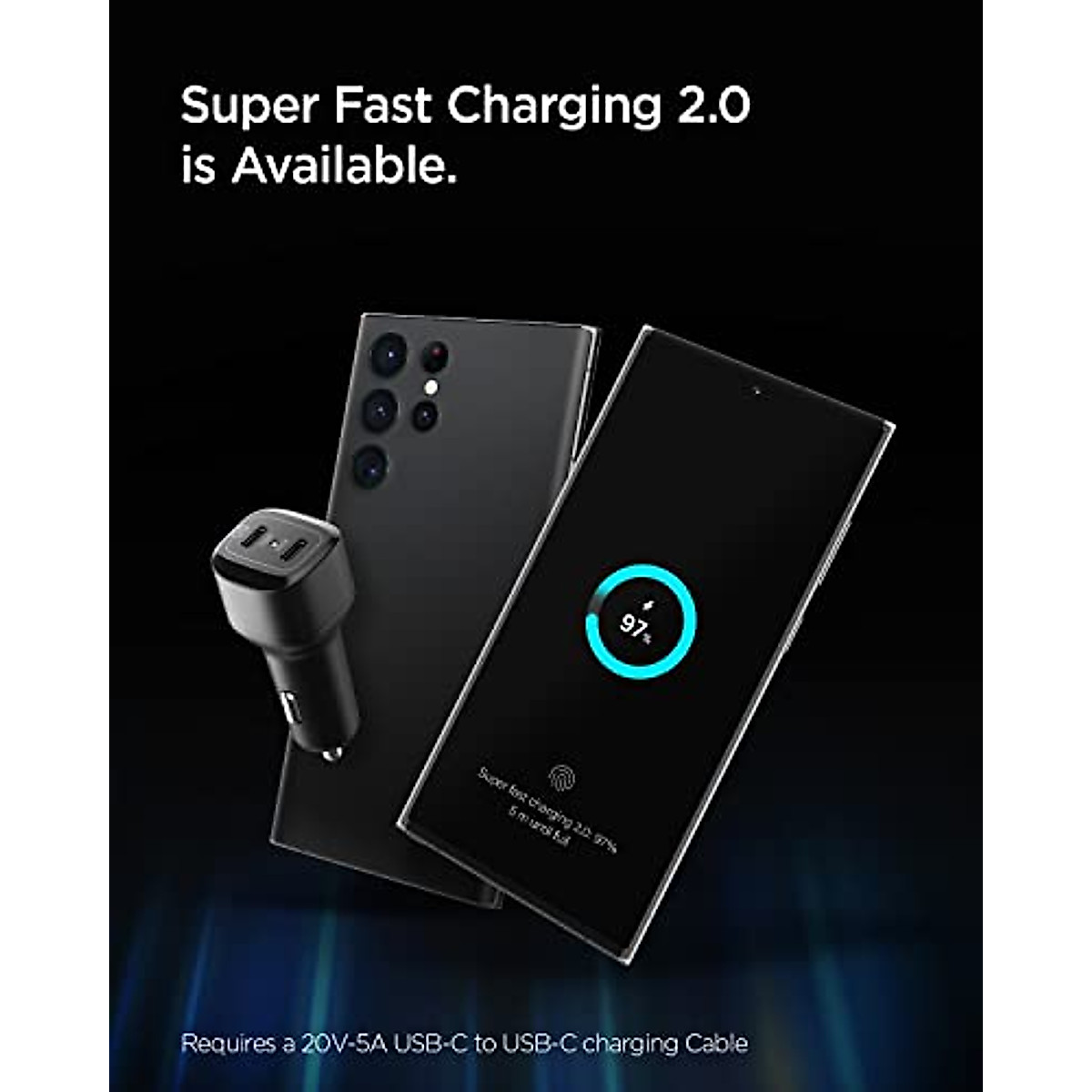 Spigen USB C Car Charger 75W Dual Ports PPS 45W PD 30W Super Fast Charge Car Adapter for Galaxy S23 Ultra Plus S22 S21 Note 20 Z Flip Fold 4 3 iPhone 14 13 Pro Max Mini 12 Pixel 7 Pro MacBook Air iPad