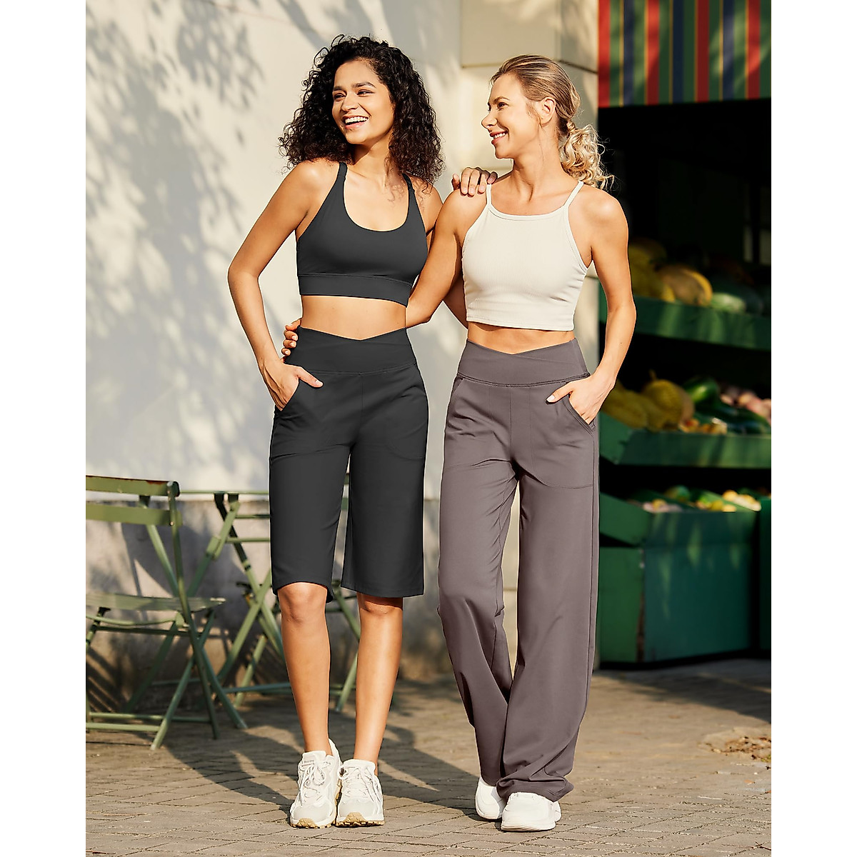 G4Free Loose Pants for Women Wide Leg Trouser Pants with Pockets Stretch Yoga Dress Pants for Business Casual Lounge(Taupe,L,31")