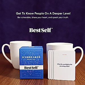 BestSelf Icebreaker Deeper Talk Deck - Conversation Starter Card Pack to Deepen Friendships with 150 Prompts