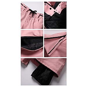 SEARIPE Women's Fitted Ski Pants Waterproof Splicing Snow Pant Snowboard Pant for Winter Sports Outdoor(K2104,Gray,S)