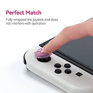 GeekShare Silicone Joycon Thumb Grip Caps, Joystick Cover Caps Compatible with Nintendo Switch/OLED/Switch Lite,4PCS - Jelly Bear