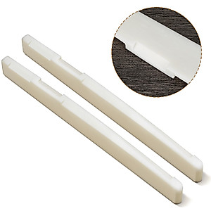 For a Left Handed Guitar - 2 Sets 4pcs 6 String Acoustic Guitar Bone Bridge Saddle and Nut Made of Real Bone by Blisstime