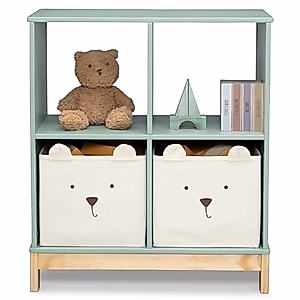 babyGap by Delta Children Brannan Bear Bookcase with Bins, Sage Green