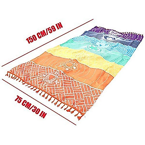 OYEFLY Rainbow Chakra Yoga Mat Sunscreen Shawl Hippy Boho Gypsy