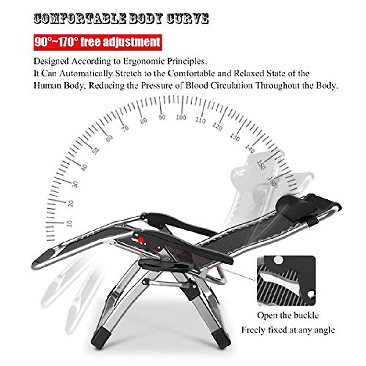 HEY FOLY Zero Gravity Chairs, Lawn Chairs Recliner Folding Portable Chaise Lounge for Indoor and Outdoor, with Detachable Cushion, Headrest, Cup Holder, Support 440 Lbs…