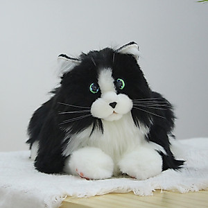 ELEPHANT ROBOTICS metaCat Bicolor B&W - Interactive Companion Pets Robot Cat with Voice Command/Heartbeat/Animation Interaction - Gifts for All Ages - Realistic & Lifelike, Type-C Charging