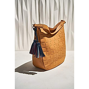 Fossil Women's Jolie Leather Hobo Purse Handbag, Tan