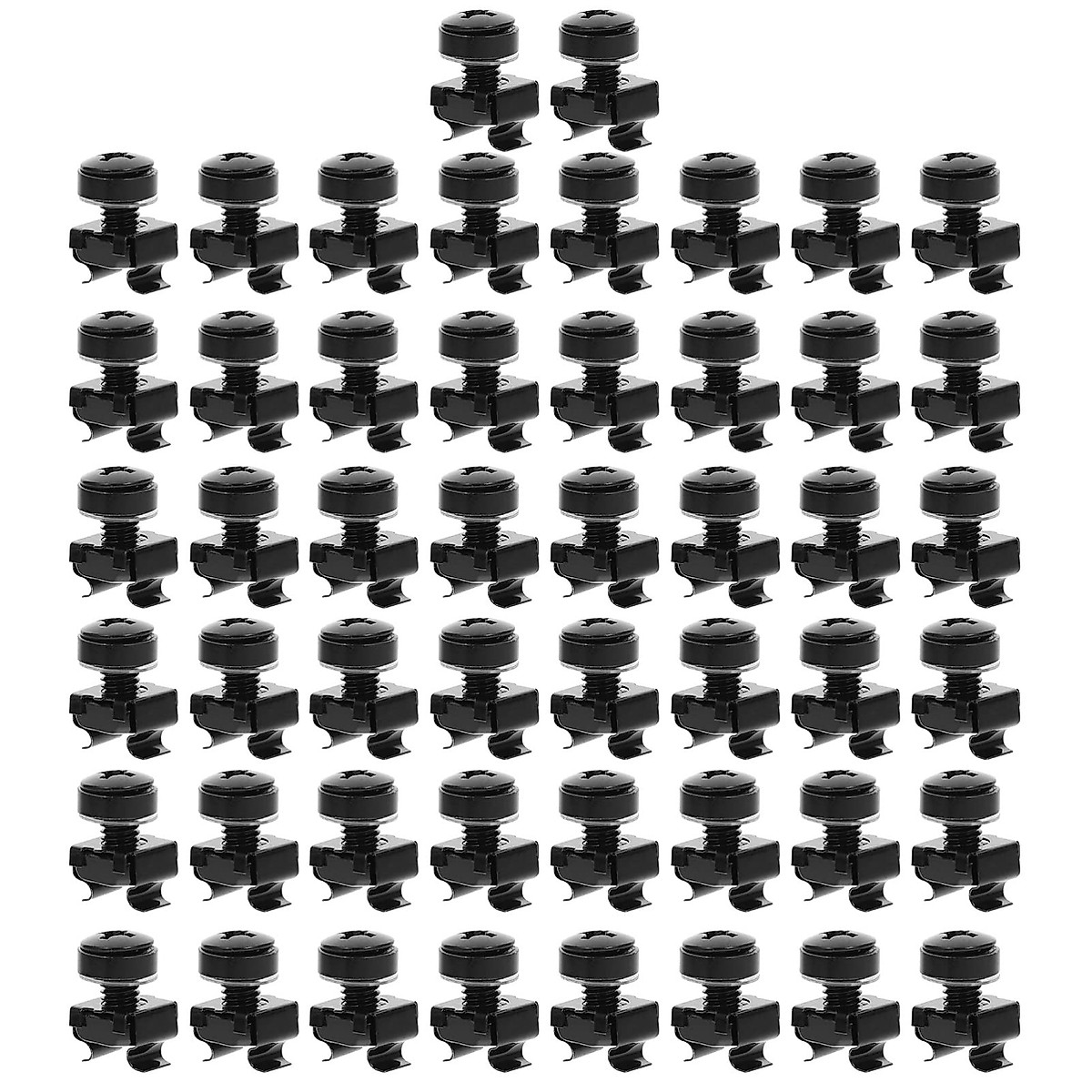 Server Rack Tools 50 Sets Cage Nuts and Screws Screws and Washers for Rack Mount Server Cabinet Rack Mount Server Shelves Black Tool Square Tool