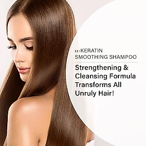 PETER COPPOLA A-Keratin Smoothing Shampoo - Sulfate Free Shampoo Infused with Argan Oil, Avocado, and Hydrolyzed Keratin Smooths, Softens, & Hydrates Thick, Coarse, Frizzy Hair (24oz)