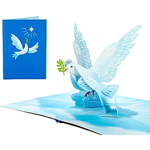 Dove Bird,WOW Greeting Pop Up 3D Card For All Occasions,Peace, Birthday, Love, Christmas, Grace, Holy Spirit, Hope,Personalized With Insert Message Note,Handcrafted With Love,Proud USA Brand