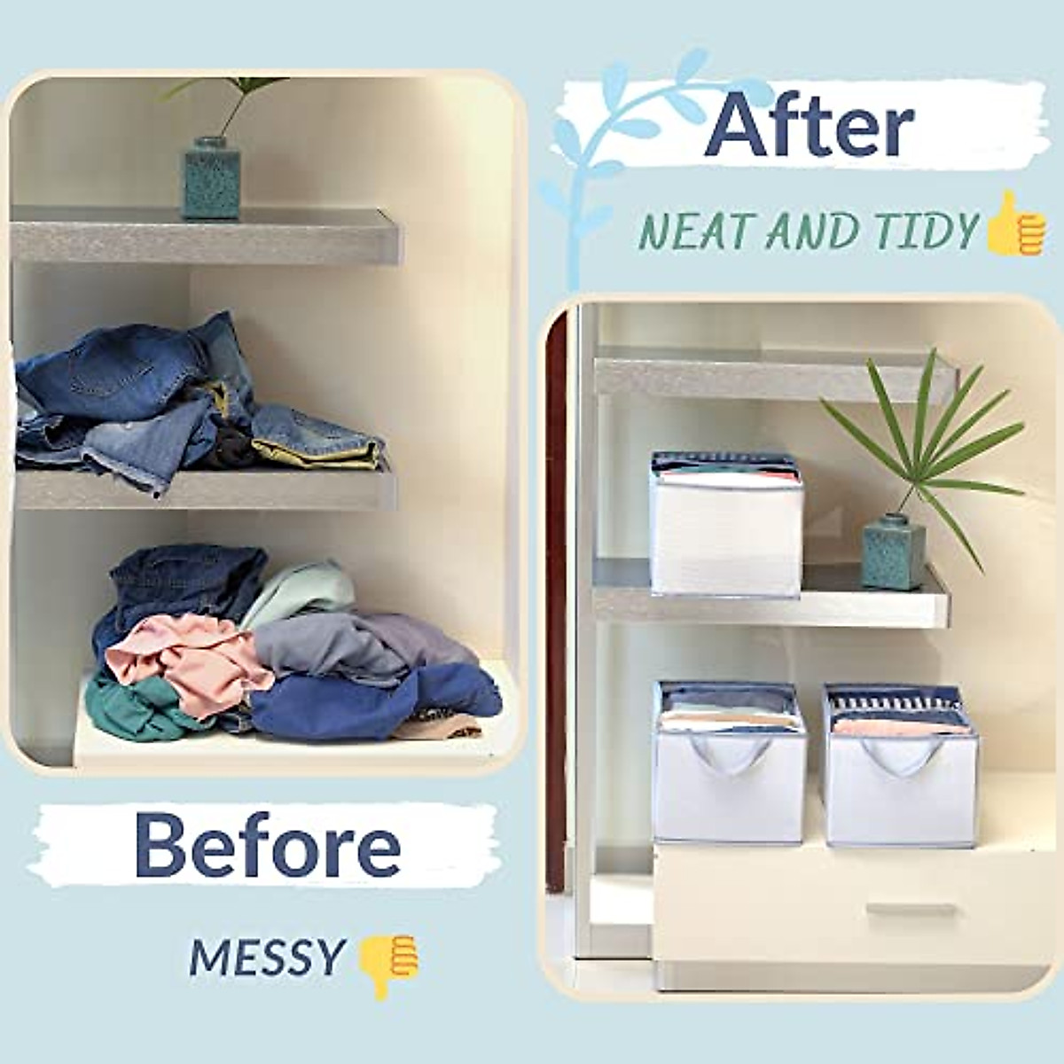 7 Grids Wardrobe Clothes Organizer, 2 Pcs Foldable Thin Jeans Drawer Organizers for Folded Clothes, Clothes Storage Organizer, Closet Drawer Storage Box Mesh for Pants, Shirt, Skirt, Leggings