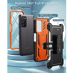 SOiOS for Samsung Galaxy A03s Case: Military Grade Drop Proof Protection Cell Phone Holster Cover | Heavy Duty Protective Rugged Cases with Kickstand | Durable Matte Textured Shockproof TPU Protector
