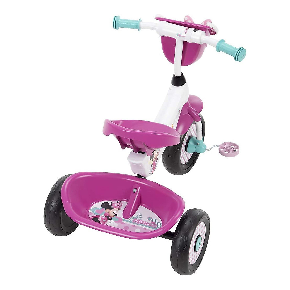 Huffy Disney Minnie Mouse Girl's Trike, Ideal for Ages 3+, Minnie Mouse Graphics, Pink Handlebar Bow Basket, Storage Bins for Snacks or Toys, Sturdy and Durable, Safe for Toddlers