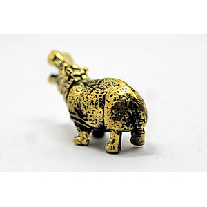 Hippopotamus Brass Collectible Hippo Figurine Handmade Art Miniature
