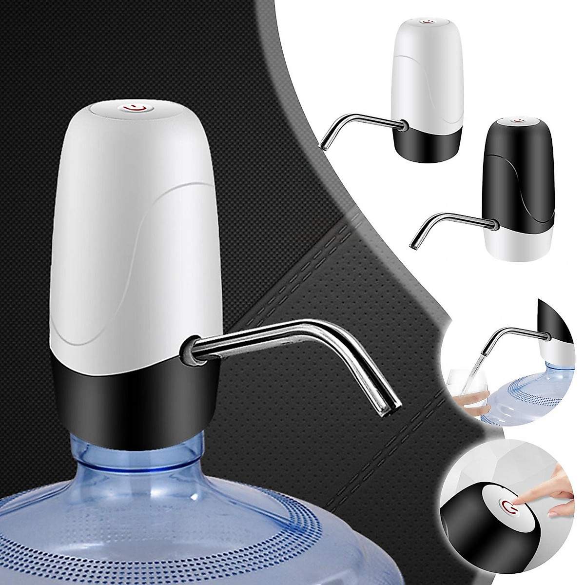 YYDGH Portable Water Bottle Pump 5 Gallon Water Bottle Dispenser USB Charging Automatic Drinking Water Pump Electric Water Dispenser Water Bottle Switch for Home, Office, Travel