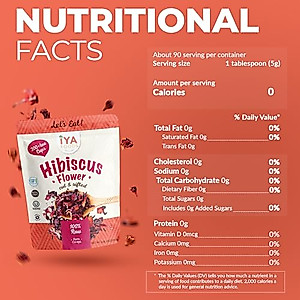 16oz bag - Hibiscus Flowers | Loose Tea (200+ Cups) | Cut & Sifted | 16oz/454g/ 1 lbs. Resealable Bag | 100% Raw From West Africa | by Iya Foods