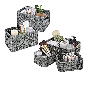 GRANNY SAYS Bundle of 2-Pack Wicker Baskets & 3-Pack Wicker Storage Baskets