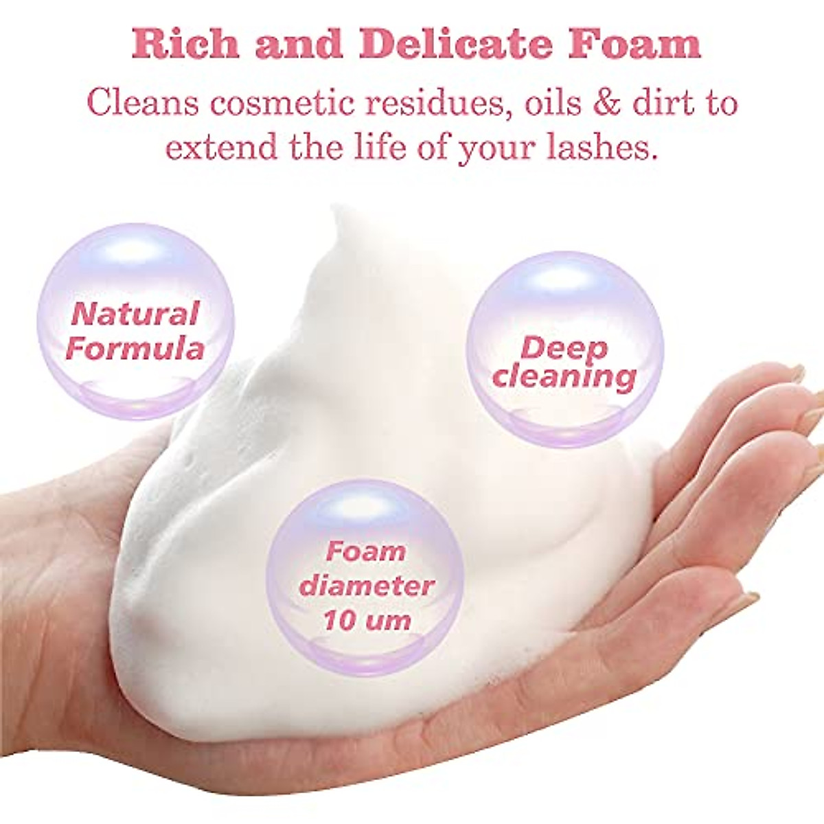 Mererke_Pretty Eyelash Extension Cleanser, Lash Shampoo for Lash Extensions, Lash Cleanser for Extensions, Paraben & Sulfate Free lash shampoo for Salon and Home Use 1.69 fl.oz