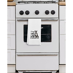 QIYUHOY It's Not Dog Hair It's Boston Terrier Glitter Kitchen Towels Tea Towels, 16 X 24 Inches Cotton Modern Dish Towels Dishcloths, Dish Cloth Flour Sack Hand Towel for Farmhouse Kitchen Decor