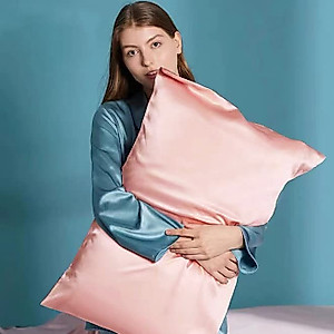 HeavySleepers Pillowcases Queen Size Set of 2,Silk Pillowcase for Hair and Skin,Pillowcase 2 Pack 20x30 inches, Slip Satin Pillowcase with Envelope Closure