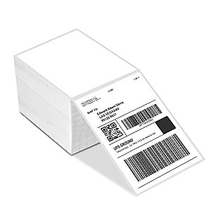 4x6 Thermal Direct Shipping Labels, Shipping Label Printer Paper ?Fan-Fold Mailing Labels for Desktop Label Printer, Self-Adhesive Compatible with Zebra, Rollo, Dymo, MUNBYN, USPS 4" x 6", 500-Pack