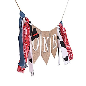 Cowboy 1st Birthday High Chair Banner - 1st Birthday Western Theme , Western Party Decorations , Smash Cake Photo Prop , Photo Decoration Props