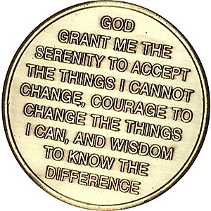 One Day at A Time Universe Sun Moon Earth Medallion Color Serenity Prayer Chip