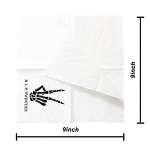 SharkBliss RIP Twenties Cocktail Napkins, 100 Pack RIP Twenties Death to My 20s Dirty 30 Birthday Paper Cocktail Beverage Napkins in Bulk for 30th Birthday | 2-Ply, 5x5" (RIP Twenties Napkins)