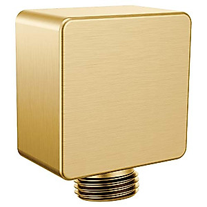 Moen A721BG Collection Square Drop Ell Handheld Shower Wall Connector, Brushed Gold