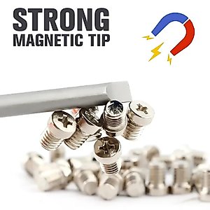 Saipe 12 Pieces Magnetic Slotted Screwdriver Bit Set, 1/4 Inch Hex Shank Flat Head Drill Bits Insert Bits 2 Inch Length, SL2/2.5/3/4/5/6 Impact Driver Bit for Power Drilling, Set of 2