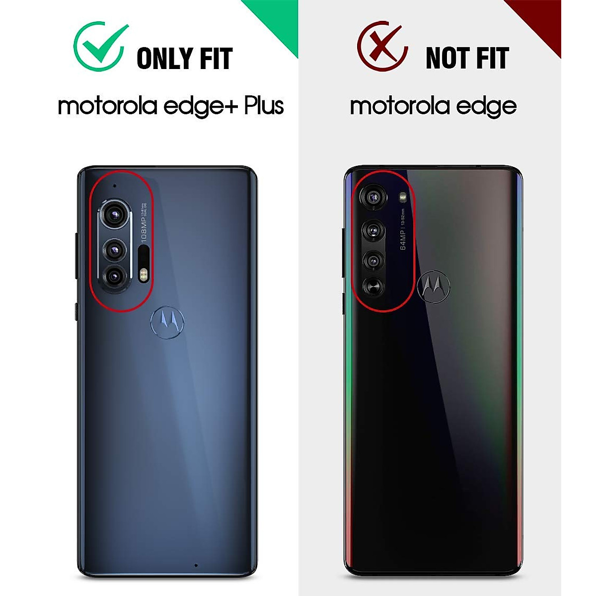 Poetic Guardian Series Case Designed for Moto Edge+ Case, Moto Edge Plus Case, Full-Body Hybrid Shockproof Bumper Cover Without Built-in-Screen Protector, Black/Clear