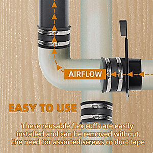 TonGass (1-Set) 4-Inch Blast Gates for Dust Collection Systems and Vacuum Fittings - with Easy to Use and Efficient Sliding Gates - Works with Flexible Hose Cuff Couplers