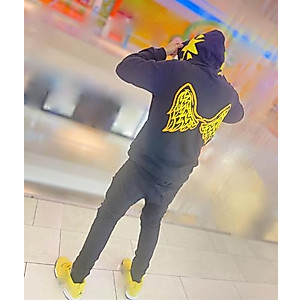 Sunwittafy Y2k Hoodie Men Women Star Zip Up Hoodie Letter Print Harajuku Oversized Sweatshirt Grunge Jacket Streetwear D-yellow