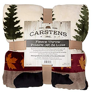 Carstens Soft Sherpa Plush Throw Blanket, Tall Pine Collection