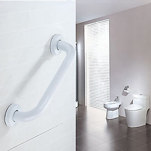 Sumnacon 12 Inch Anti-Slip Grip Bath Grab Bar - Sturdy Stainless Steel Shower Handle with Screws, Safety Handicap Shower Bar for Bathtub Toilet Bathroom Kitchen Stairway Handrail, White