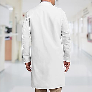 Personalized Embroidered Lab Coat for Men 41 Inch Add Your Name Text Logo Custom Medical Laboratory Coat White