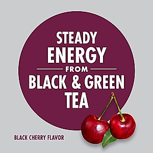V8 +ENERGY Black Cherry Energy Drink, Made with Real Vegetable and Fruit Juices, 8 FL OZ Can (4 Packs of 6 Cans)