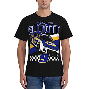 Chase Elliott 9 Men's T-Shirt Crewneck T-Shirt Tight Sport Short Sleeve Classic Printing Performance