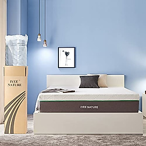 IYEE NATURE King Size Mattress, 14 Inch Cooling-Gel Memory Foam Mattress Bed in a Box, 80”*76”*14”, CertiPUR-US Certified, Medium Firm, Grey - King