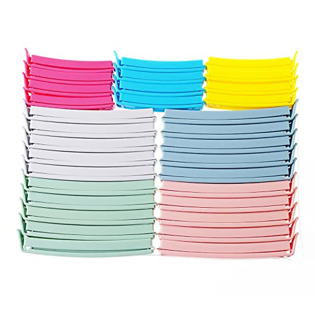 Yarall 32 PCS Plastic Chip Clips for Food Packages, Curved Design Sealing Bag Clips for Food, Kitchen and Home, Large Size(4.3in x20, 3.1in x10)